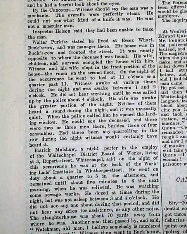 Investigating the first of the Jack the Ripper murders ...
