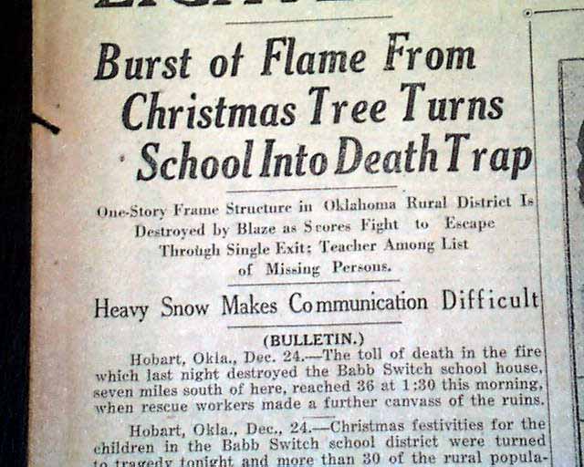 1924 Hobart, Oklahoma school house fire... - RareNewspapers.com