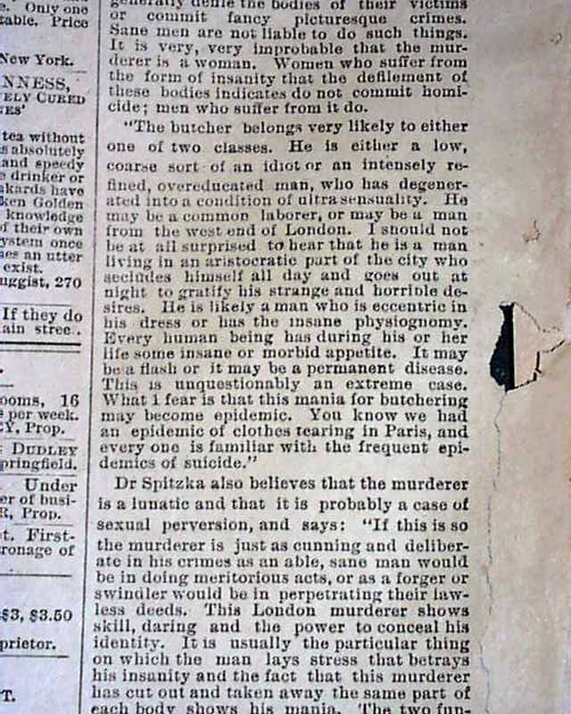Nice Jack the Ripper newspaper... - RareNewspapers.com