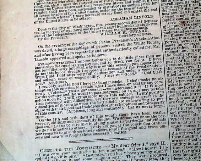 Lincoln's Emancipation Proclamation (and related speech)... Battle of ...