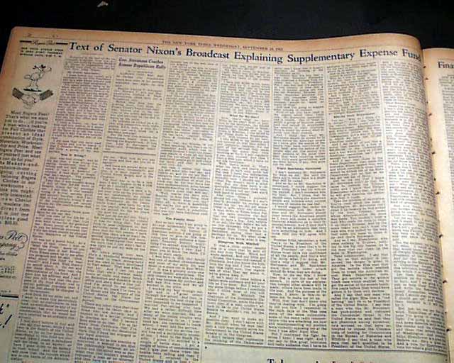 Richard Nixon's famous Checkers speech, with the full text ...