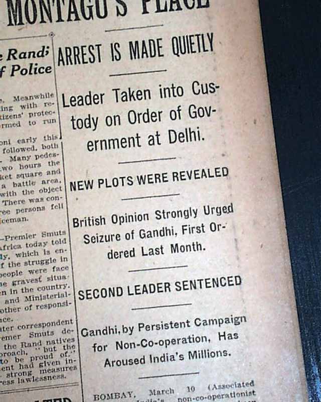 Gandhi arrested... - RareNewspapers.com