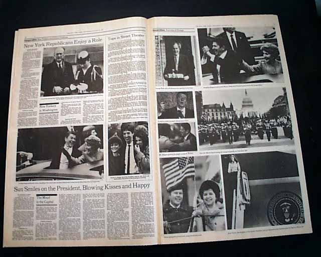 Ronald Reagan is inaugurated... Hostages are released... - RareNewspapers.com