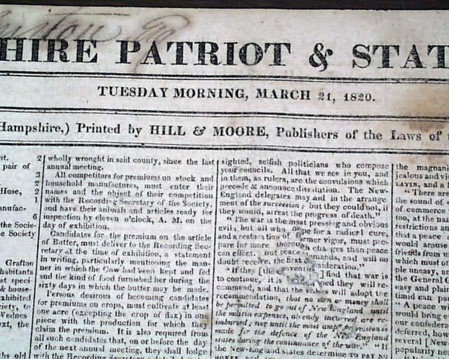 Maine Admitted To Union In 1820... - RareNewspapers.com