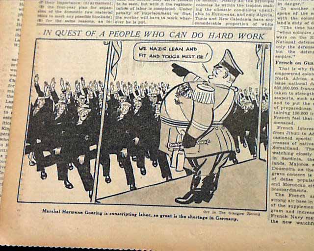 Notable cartoon on the plight of Jewish refugees... - RareNewspapers.com