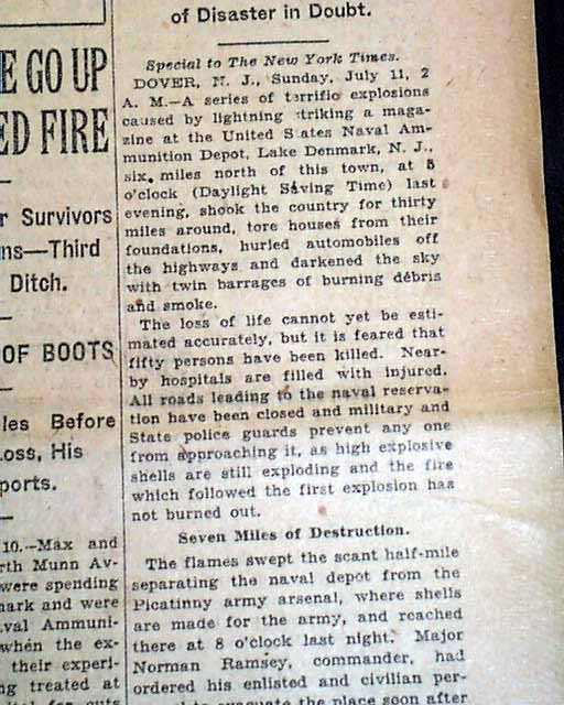 Lake Denmark ammunition depot disaster... - RareNewspapers.com