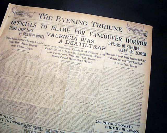 1906 Steamer SS Valencia sinking disaster... - RareNewspapers.com