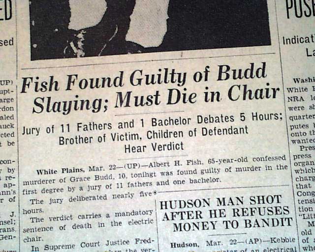 Serial killer & rapist Albert Fish found guilty - RareNewspapers.com