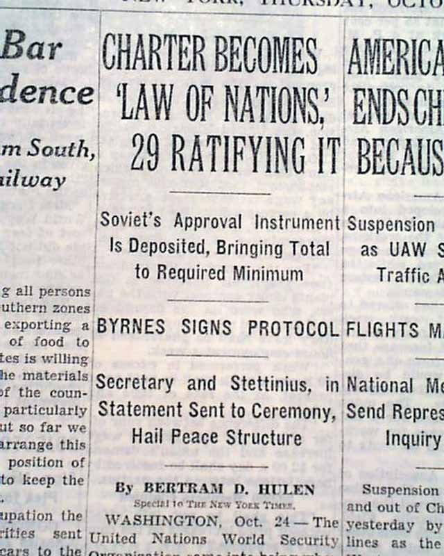 United Nations Founded in 1945... - RareNewspapers.com