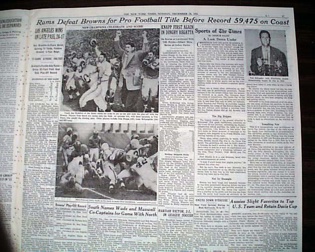Los Angeles Rams Win 1951 NFL Title.... - RareNewspapers.com