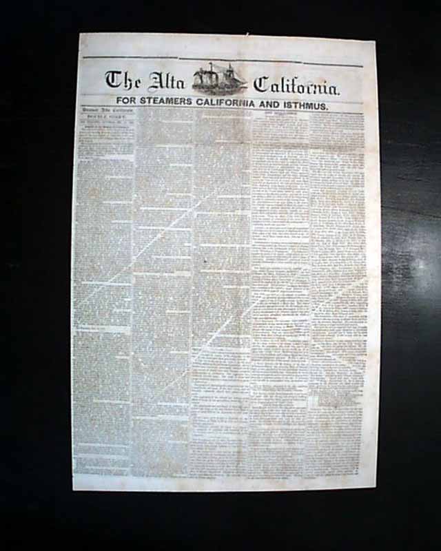 The rare "steamer edition" from 1850... Early print of San Jose ...