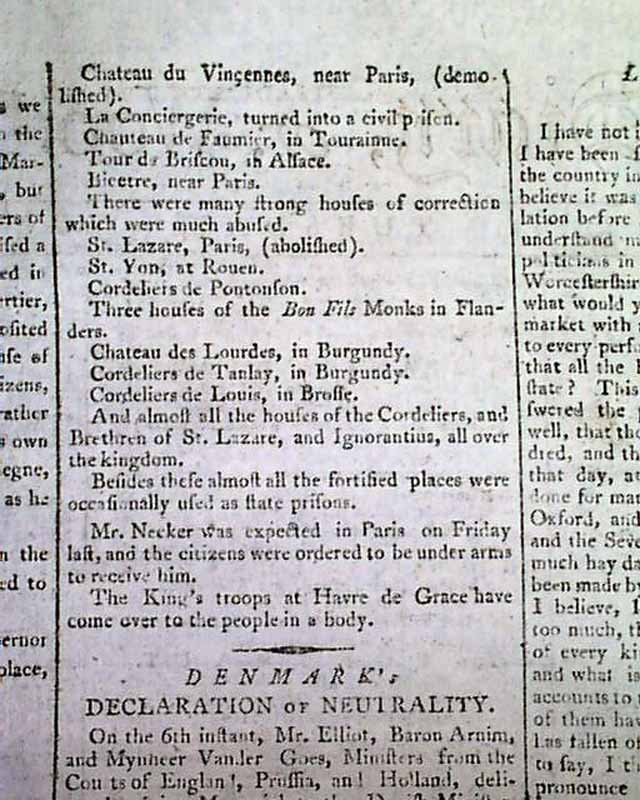 Details of the French Revolution.... The Bastille is destroyed ...