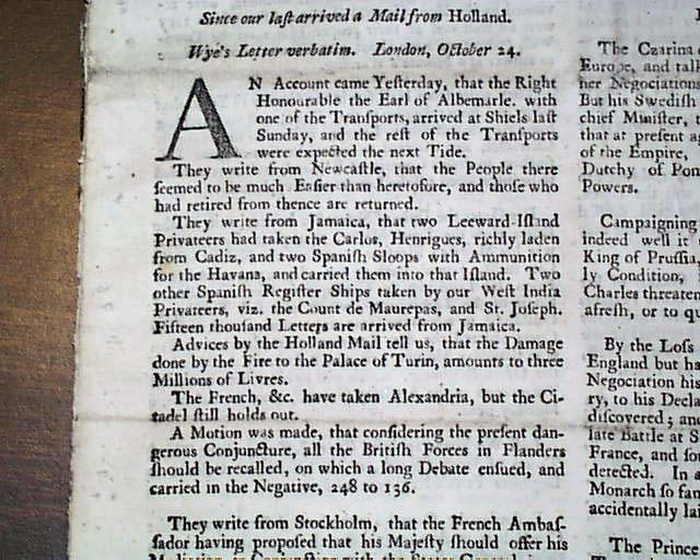 1745 Scotland newspaper from the Jacobite Rebellion... - RareNewspapers.com