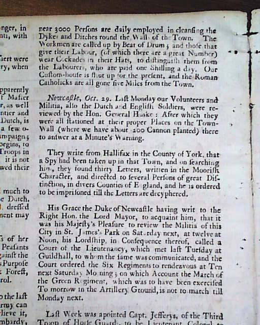 1745 Scotland newspaper from the Jacobite Rebellion... - RareNewspapers.com