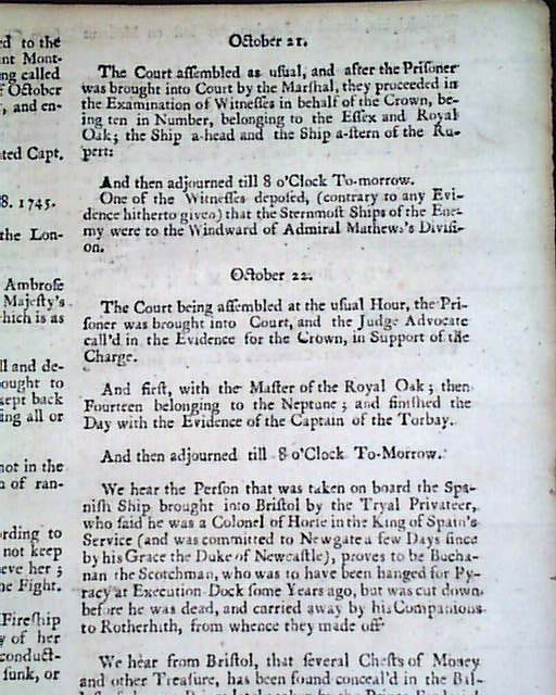 1745 Scotland newspaper from the Jacobite Rebellion... - RareNewspapers.com