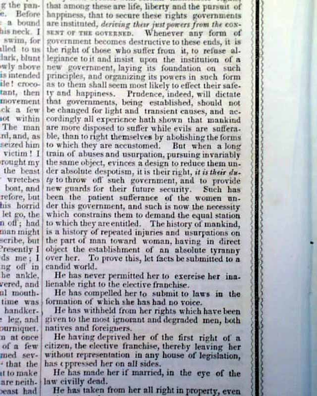 First women's rights conference... "Declaration of Sentiments ...