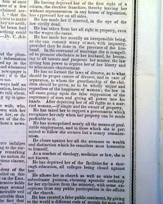 First women's rights conference... "Declaration of Sentiments ...