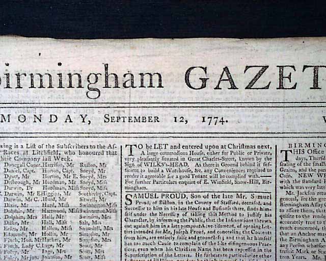General Thomas Gage in Boston... - RareNewspapers.com