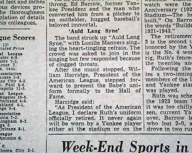 Babe Ruth's final farewell... - RareNewspapers.com