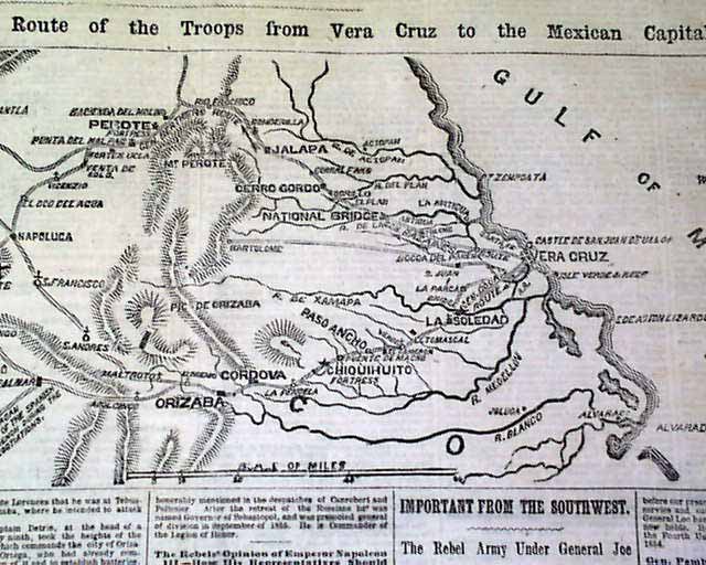 The French in Mexico 1863 map... - RareNewspapers.com