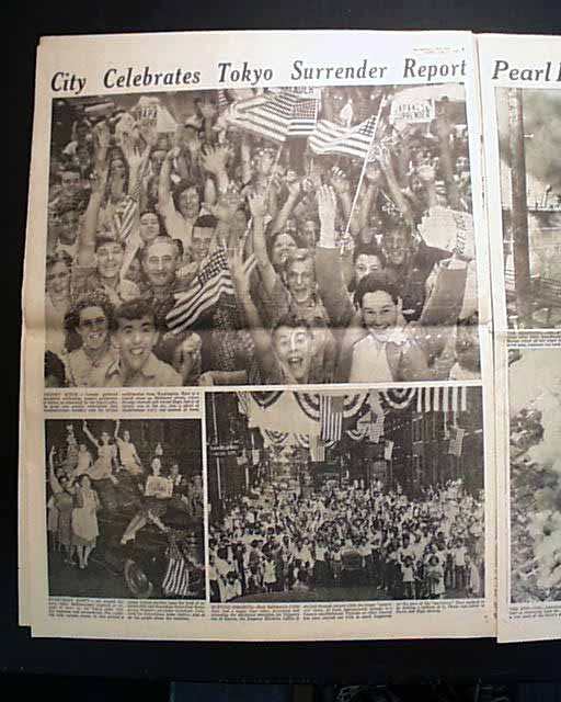 Dramatic newspaper on the end of World War II... - RareNewspapers.com