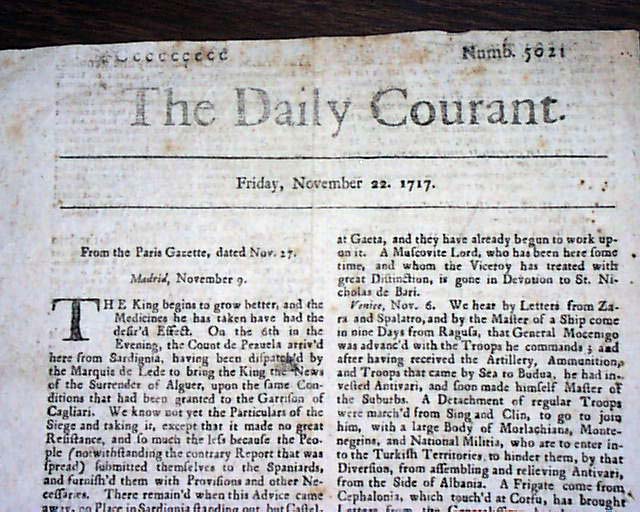 World's first daily newspaper... - RareNewspapers.com