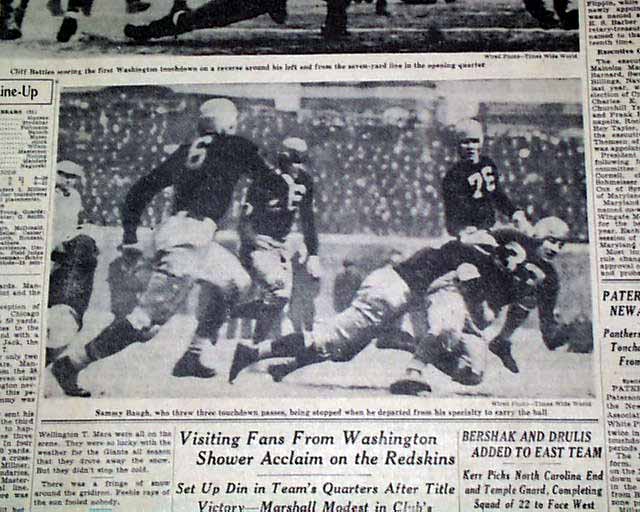 Washington Redskins win Title in 1937..... - RareNewspapers.com