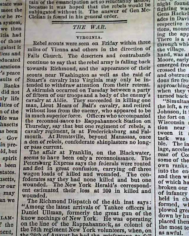 1862 Springfield MA Newspaper.... - RareNewspapers.com