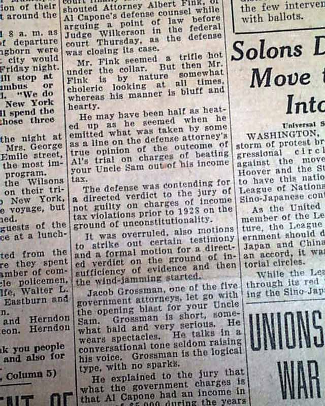 Al Capone's reign about to end... - RareNewspapers.com