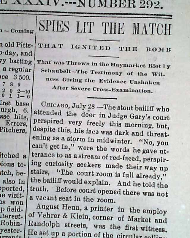 August Spies as bomb thrower.... - RareNewspapers.com