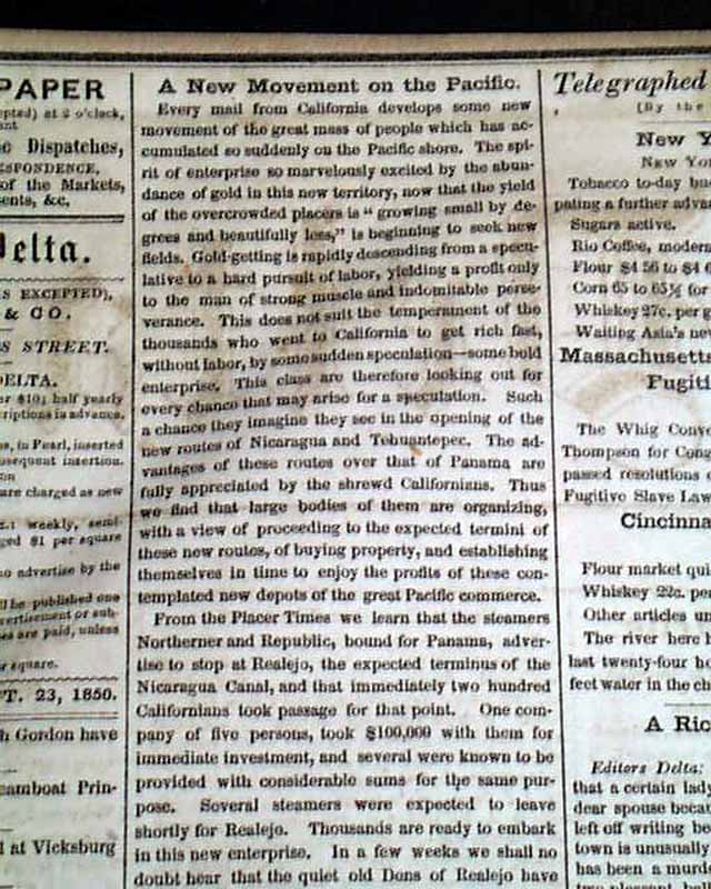 Pre-Civil War newspaper from New Orleans... - RareNewspapers.com