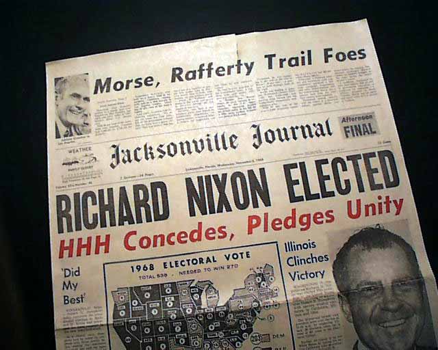 Nixon is elected president of the United States... - RareNewspapers.com