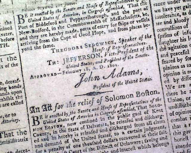 Jefferson's first inaugural address... - RareNewspapers.com