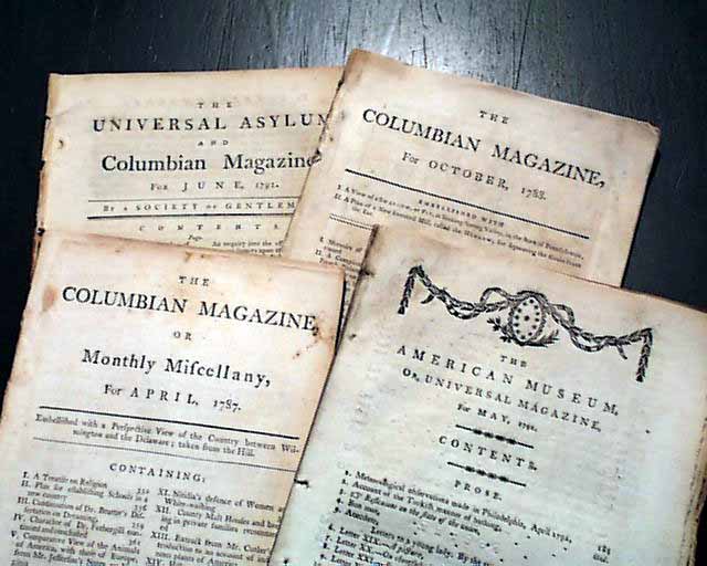 Eight magazines from Philadelphia, late 1700's... - RareNewspapers.com