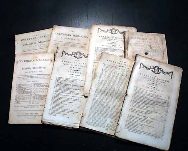Eight magazines from Philadelphia, late 1700's... - RareNewspapers.com