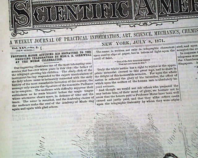 Honoring Samuel Morse 27 years after his first telegraphic message ...