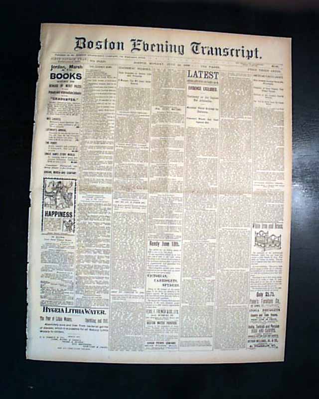 Much on the Lizzie Borden murder trial: in a Boston newspaper ...