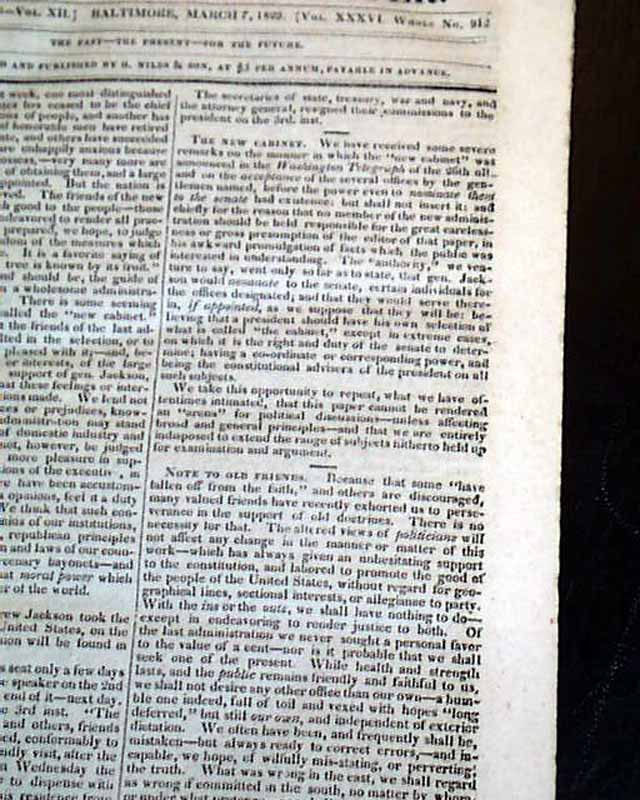 Inauguration & inaugural address of Andrew Jackson... - RareNewspapers.com