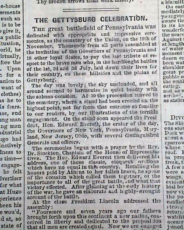 The Gettysburg Address... - RareNewspapers.com