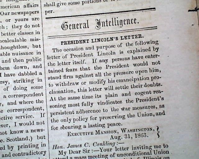 Lincoln defends his Emancipation Proclamation: famous letter/speech ...