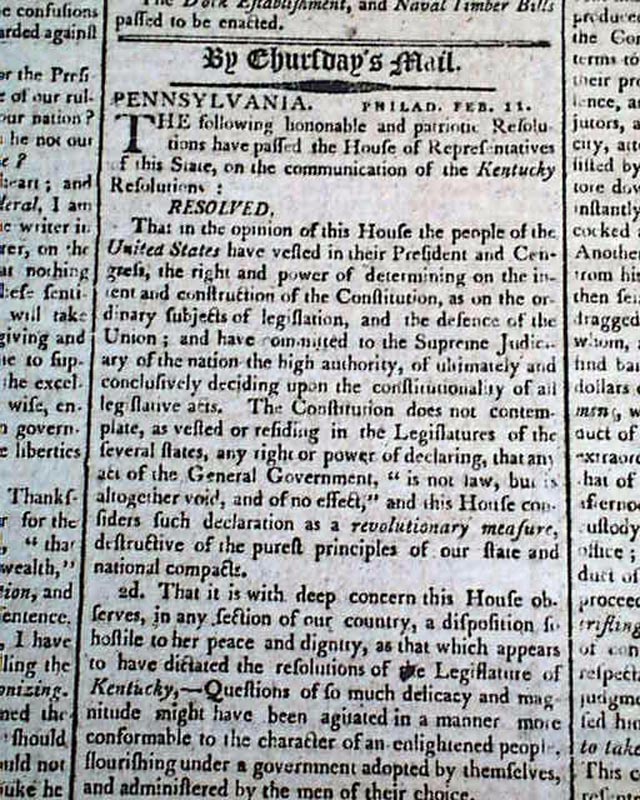 On the Alien and Sedition Acts... - RareNewspapers.com
