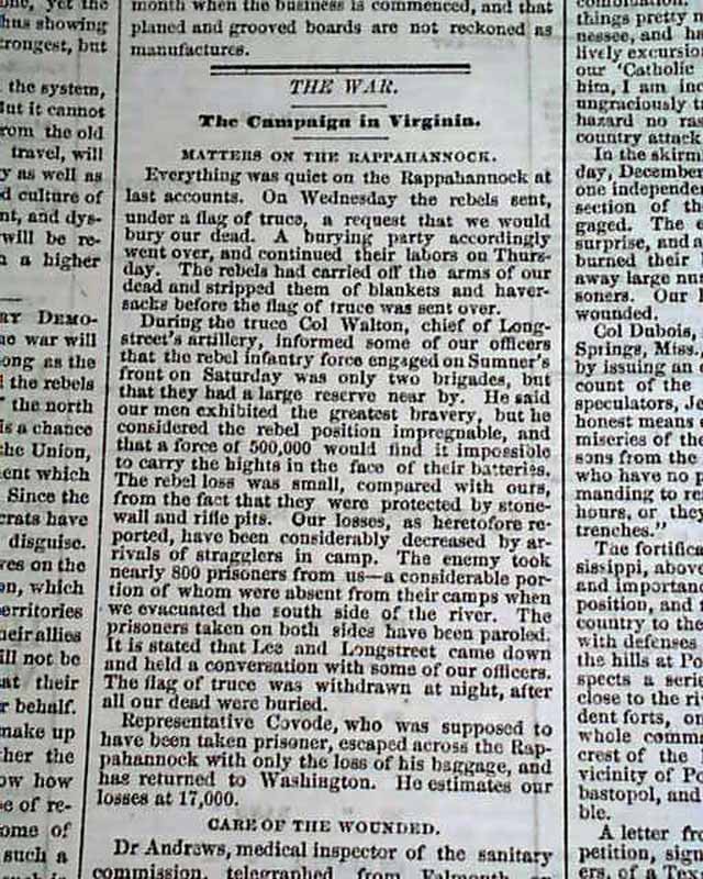 1862 Springfield Massachusetts Newspaper.... - RareNewspapers.com
