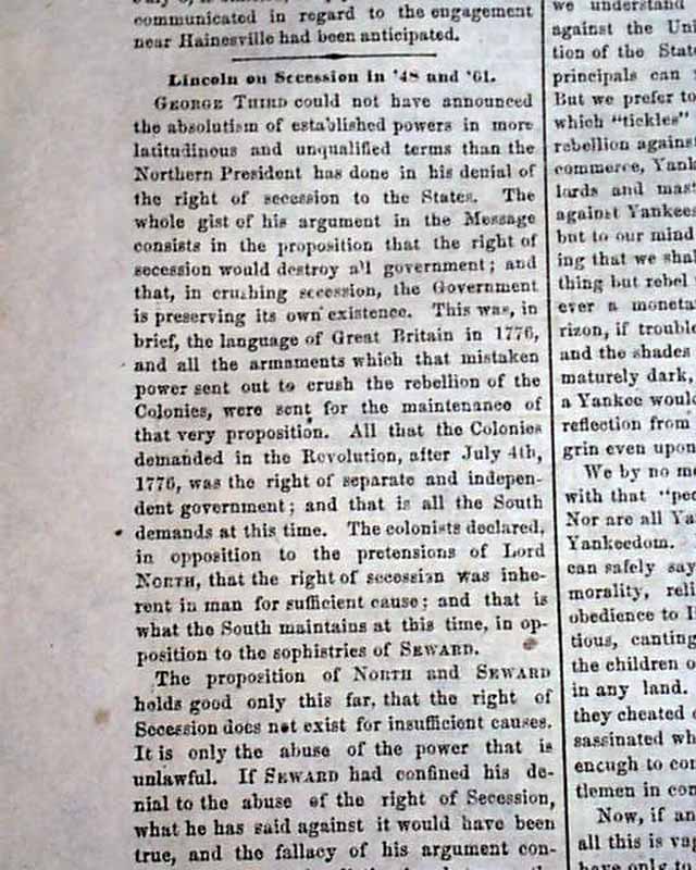 Vitriolic letter ends with: Lincoln, the Tyrant! - RareNewspapers.com