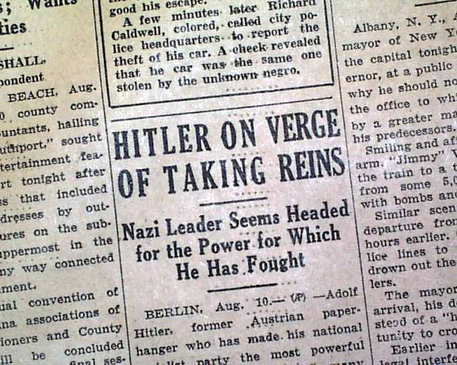 Adolph Hitler close to total power ?.... - RareNewspapers.com