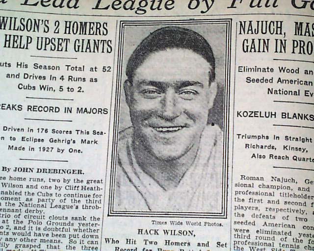 Hack Wilson Sets RBI Record In 1930... - RareNewspapers.com