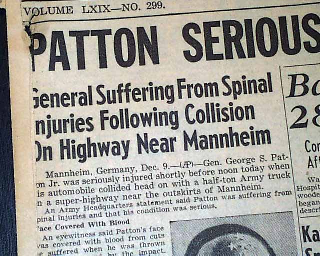 General Patton auto accident... - RareNewspapers.com