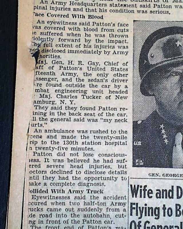 General Patton auto accident... - RareNewspapers.com