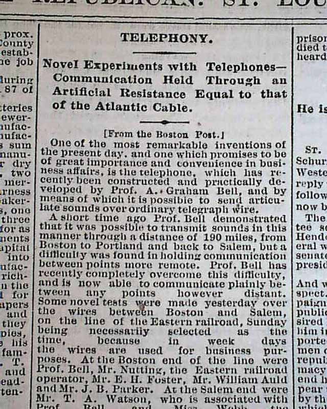 Inventing the telephone... - RareNewspapers.com