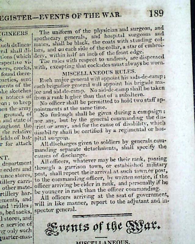 Wm. Henry Harrison & the Battle of Fort Meigs... Uniform of the army... - RareNewspapers.com