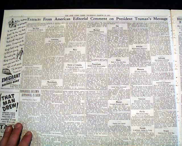 Harry Truman Doctrine in 1947.... - RareNewspapers.com